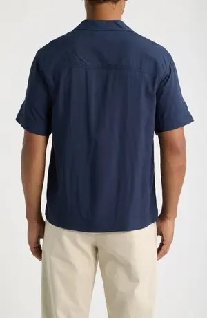 CHE Valbonne Boxy Fit Solid Camp Shirt - Navy- 12