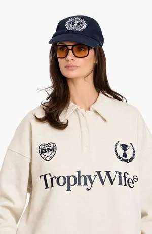BRIDEMERCH Trophy Wife Crest Dad Hat - Navy