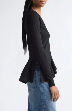 Staud Jamie Ruffle Hem Cardigan