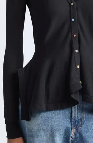 Staud Jamie Ruffle Hem Cardigan