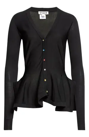 Staud Jamie Ruffle Hem Cardigan