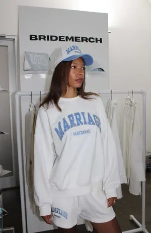 BRIDEMERCH Marriage Material Heritage Crewneck Sweatshirt