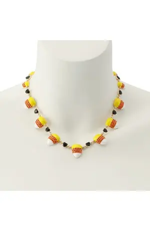 Betsey Johnson Candy Corn Frontal Necklace