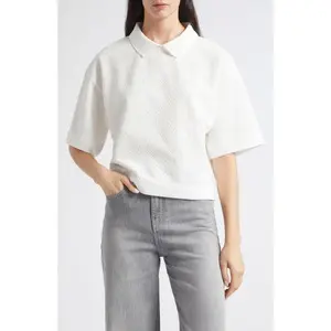Emporio Armani Jerseywear Chevron Jacquard Knit Top - Ivory