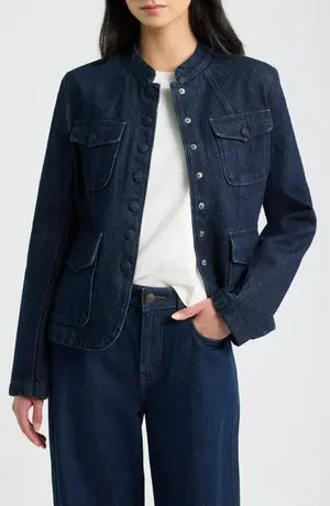 Rag & Bone Mercer Cotton Denim Blazer - Dark Rinse