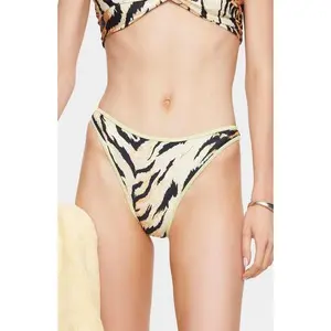 Lioness Bella Print High Cut Cheeky Bikini Briefs - Tiger