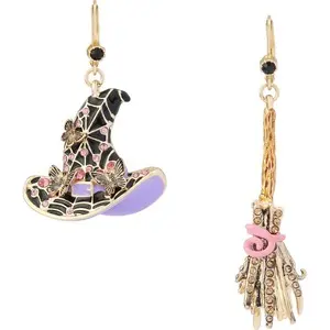 Betsey Johnson Broomstick Leverback Drop Earrings