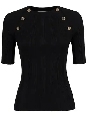 Sportmax Fitted Top With Buttons - Black