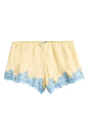 JADED LONDON Lace Trim Satin Shorts - Yellow