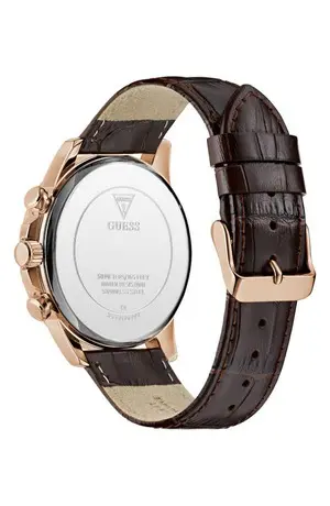 Guess Walker Blue Dial Multifunction Leather Strap Watch