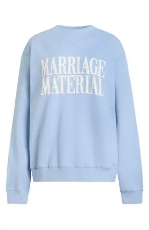 BRIDEMERCH Marriage Material" Mock Neck Sweatshirt - Something Blue