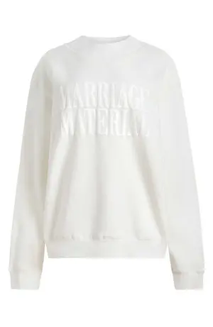 BRIDEMERCH Marriage Material" Mock Neck Sweatshirt - White