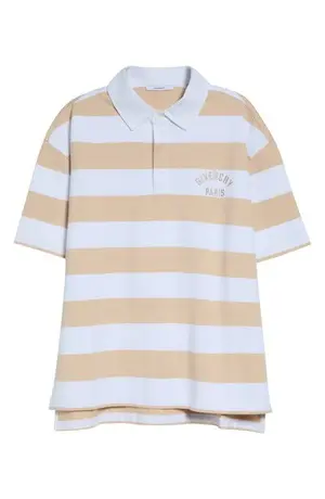 Givenchy Embroidered Logo Cotton Jersey Polo - White/beige