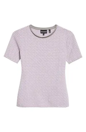 Emporio Armani Geometric Jacquard Jersey Crewneck Tee