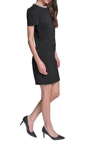 Karl Lagerfeld Pearl Embellished Sheath Dress