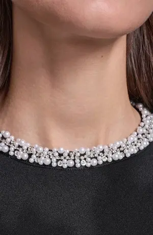 Karl Lagerfeld Pearl Embellished Sheath Dress