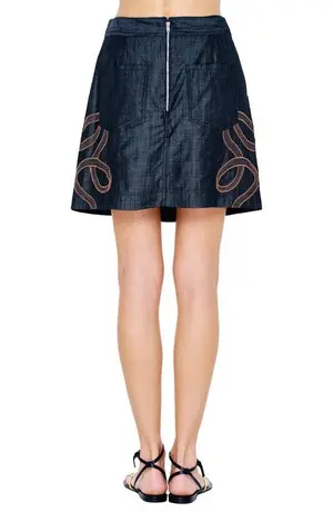 CIEBON Mya Embroidered Tencel® Lyocell Miniskirt