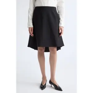 JIL SANDER Wool Sablé Skirt - Black