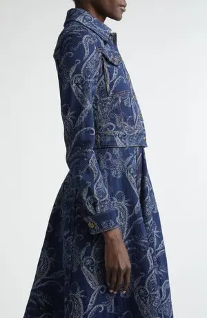 Etro Paisley Laser-etched Denim Jacket