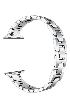 POSH TECH Soleil Rhinestone Stainless Steel Link Watchband - Silver