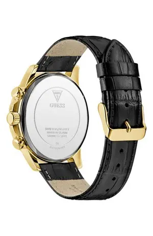 Guess Walker Green Dial Multifunction Leather Strap Watch