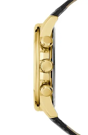 Guess Walker Green Dial Multifunction Leather Strap Watch