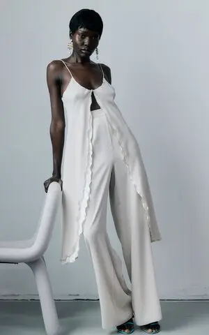 SLEEPING WITH JACQUES Elvira Silk Satin Layered Top