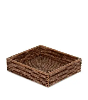 DECOR WALTHER Rattan Basket Tray - Brown