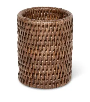 DECOR WALTHER Rattan Basket Toothbrush Tumbler - Brown