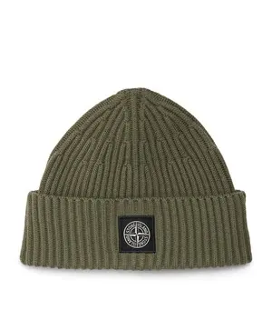 Stone Island Rws Wool Compass Beanie - Green