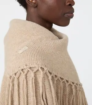 Max Mara Virgin Wool Fringed Shawl