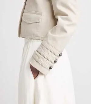 ME+EM Organic Cotton Twill Military Jacket - Beige