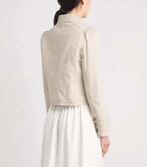 ME+EM Organic Cotton Twill Military Jacket - Beige