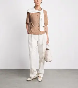 ME+EM Cashmere Knit Short-sleeve Shirt