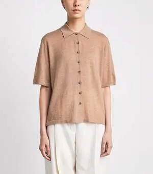 ME+EM Cashmere Knit Short-sleeve Shirt