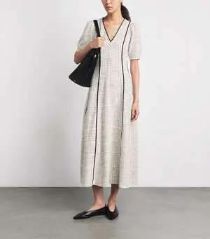 ME+EM Tweed Fit-and-flare Maxi Dress