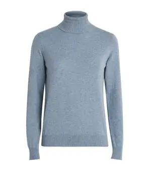 Colombo Cashmere Rollneck Sweater - Blue