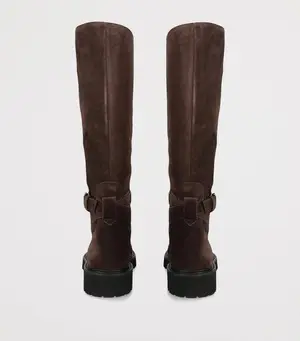 Valentino Garavani Suede Vlogo Knee-high Boots