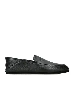John Lobb Leather Kingston Ii Slippers - Black