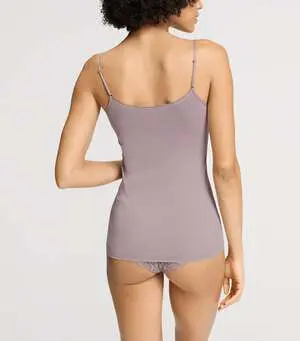 Hanro Cotton Seamless Spaghetti Strap V-neck Tank Top