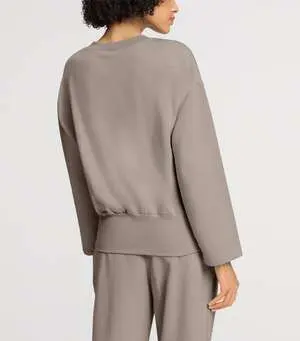 Hanro Stretch-cotton Natural Living Crew Neck Sweater