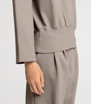 Hanro Stretch-cotton Natural Living Crew Neck Sweater