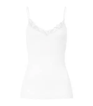Hanro Cotton Rosaria Lace Trimmed Tank Top - Ivory