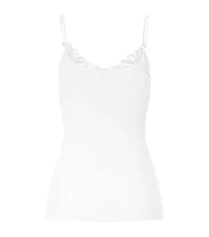 Hanro Cotton Rosaria Lace Trimmed Tank Top - Ivory
