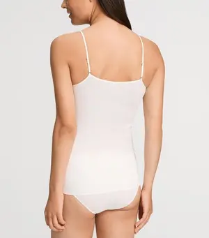 Hanro Cotton Rosaria Lace Trimmed Tank Top - Ivory