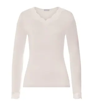 Hanro Lace-trim Dana T-shirt - Nude