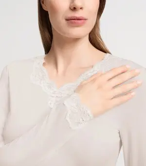 Hanro Lace-trim Dana T-shirt