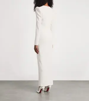 Alessandra Rich Cady Bow Detail Midi Dress