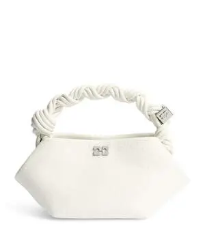 GANNI Bou Ostrich-effect Mini Shoulder Bag - Ivory