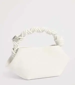 GANNI Bou Ostrich-effect Mini Shoulder Bag - Ivory